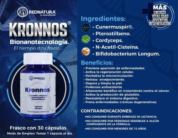 KRONNOS 30 CÁPSULAS (envejecimiento, regeneración celular, NAC ...